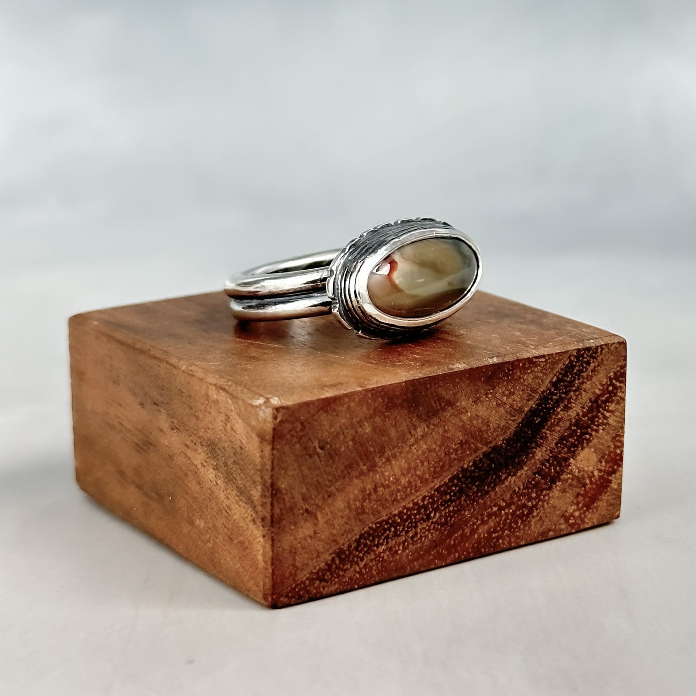 Handcrafted Sterling silver Imperial Jasper Ring - LjBjewelry
