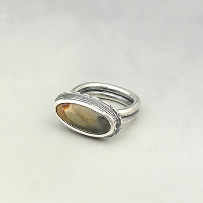 Handcrafted Sterling silver Imperial Jasper Ring - LjBjewelry